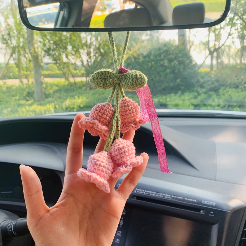 Handmade Cute Car Mirror Hanging Lily of the Valley Flower Interior ...