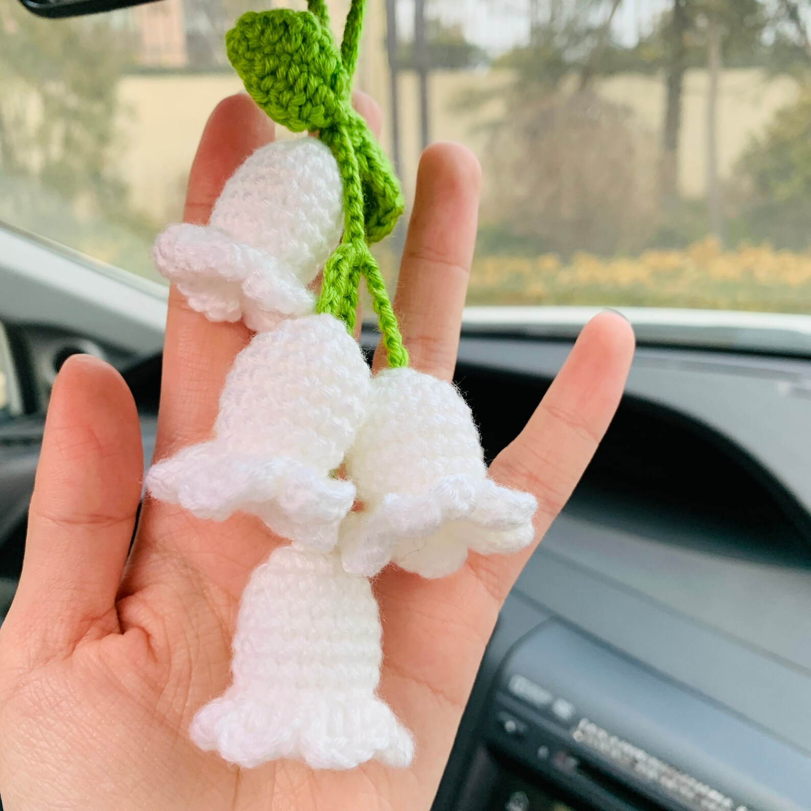Lily of the Valley Flower Car Accessories Mirror Hanging Charm Fruit ...