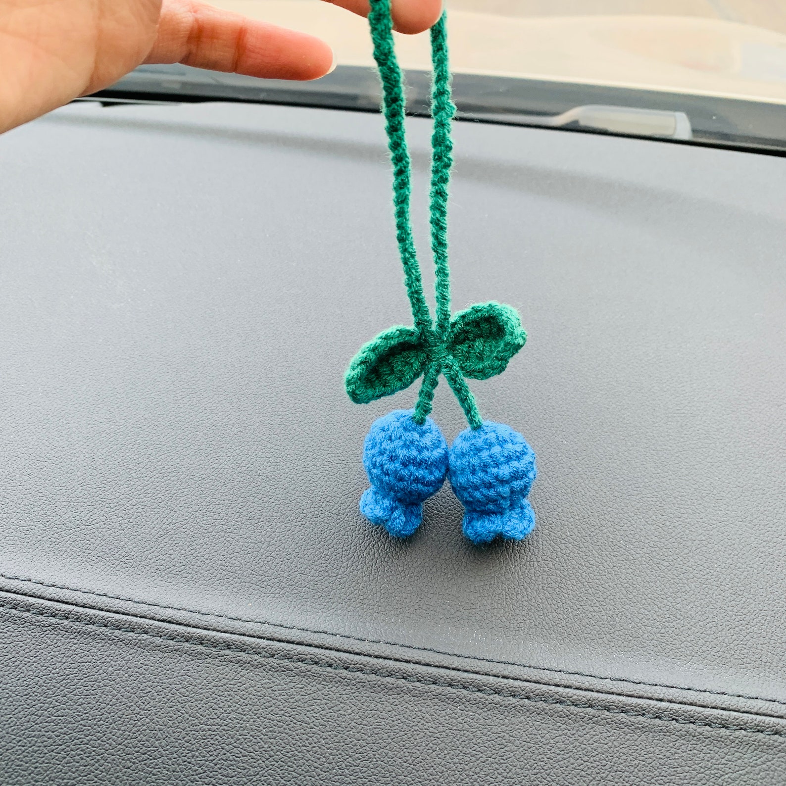 Cute Blueberry Car Mirror Hanging Flower Decor Teens Interior Rear View ...
