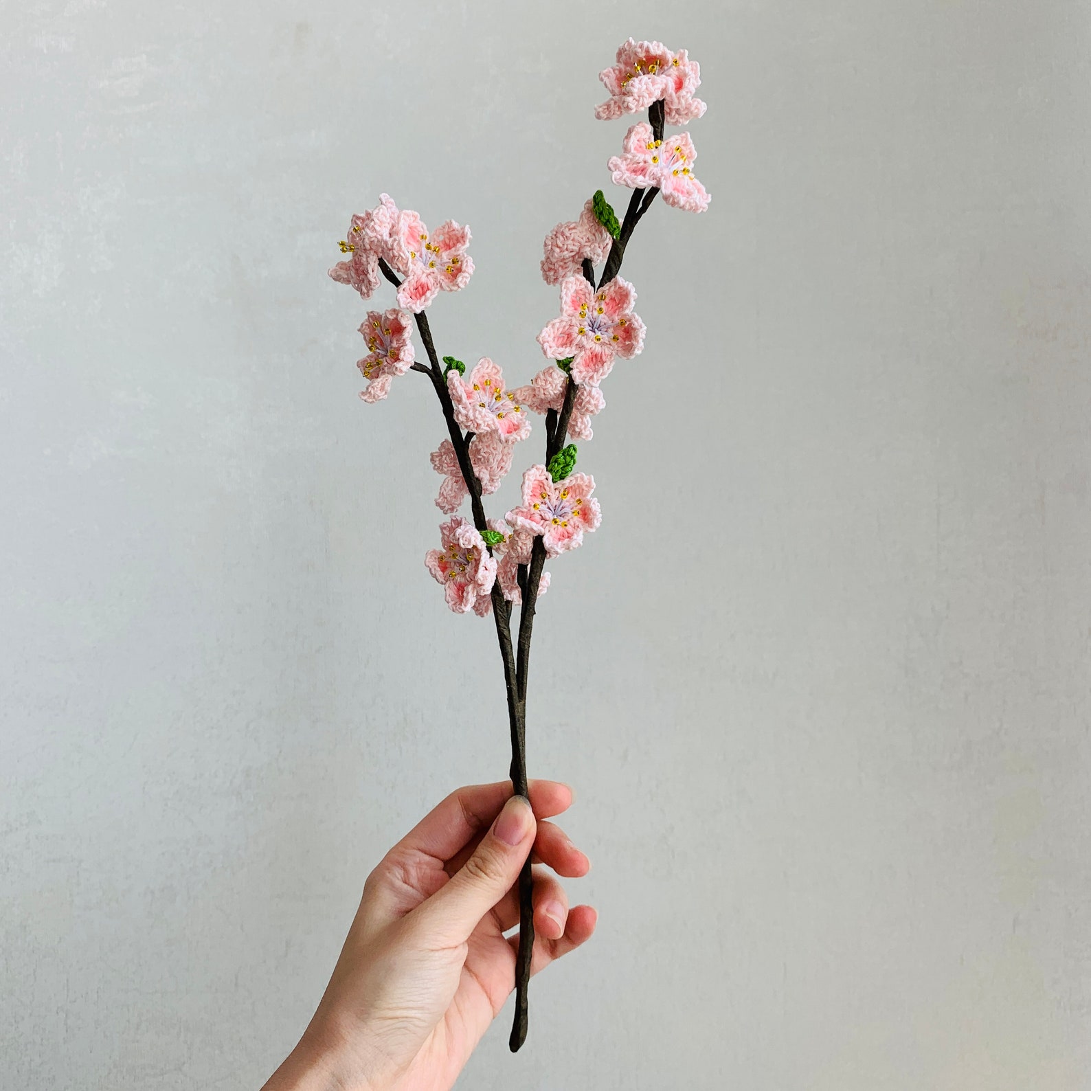 Crochet Cherry Blossoms Flower Ornaments, Handmade Knitted Flower ...