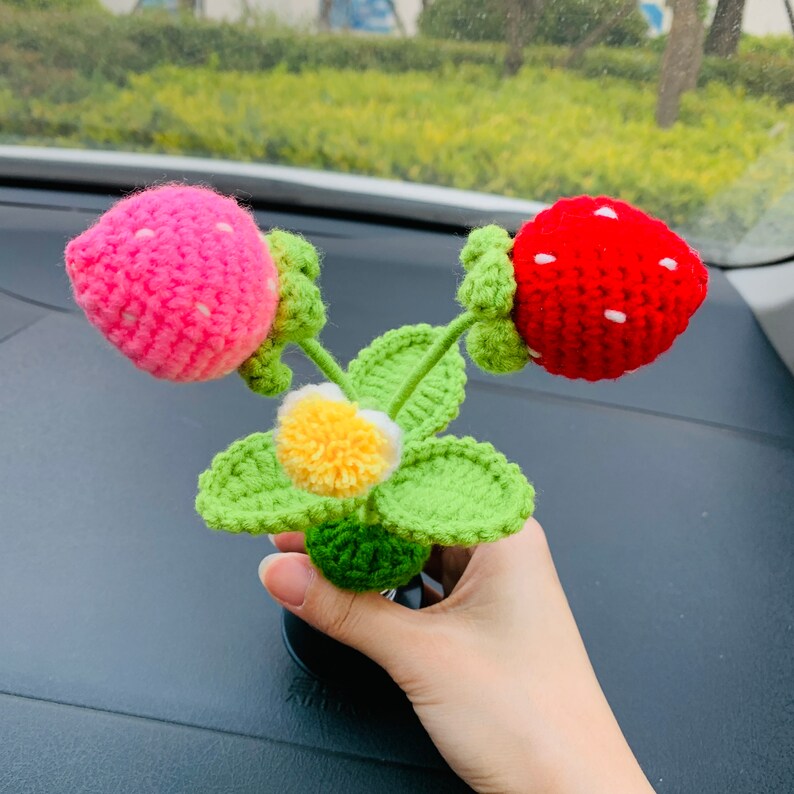 Handmade Crochet Cute Strawberry Car Interior Car Accessories | Etsy