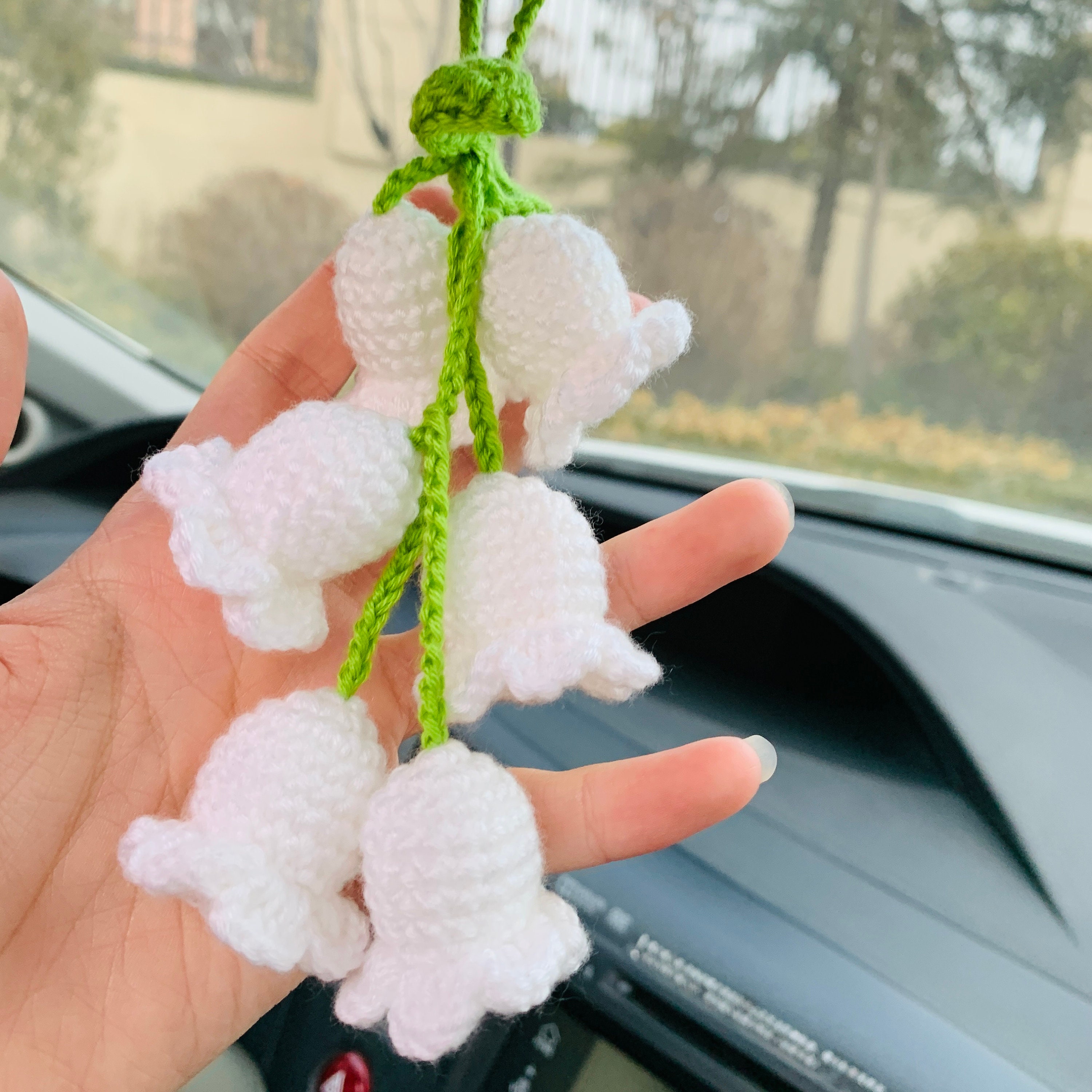 Lily of the Valley Flower Car Accessories Mirror Hanging Charm Fruit ...