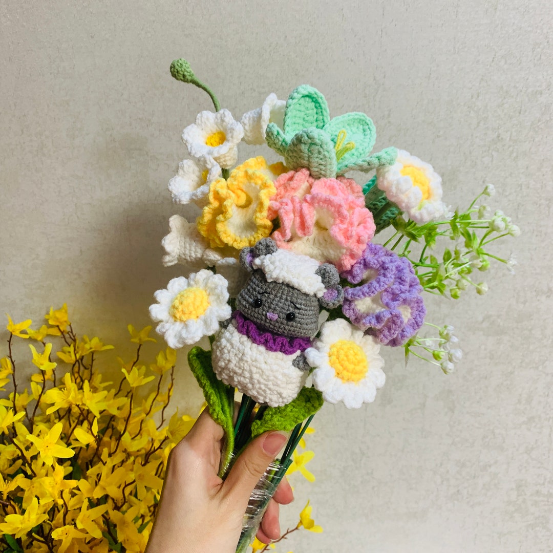 Crochet Flowers Animals Sheep Tulip Daisy Carnation Ornaments Cute A ...