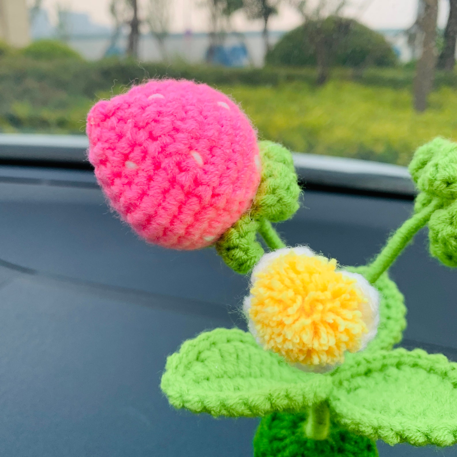 Handmade Crochet Cute Strawberry Car Interior Car Accessories | Etsy
