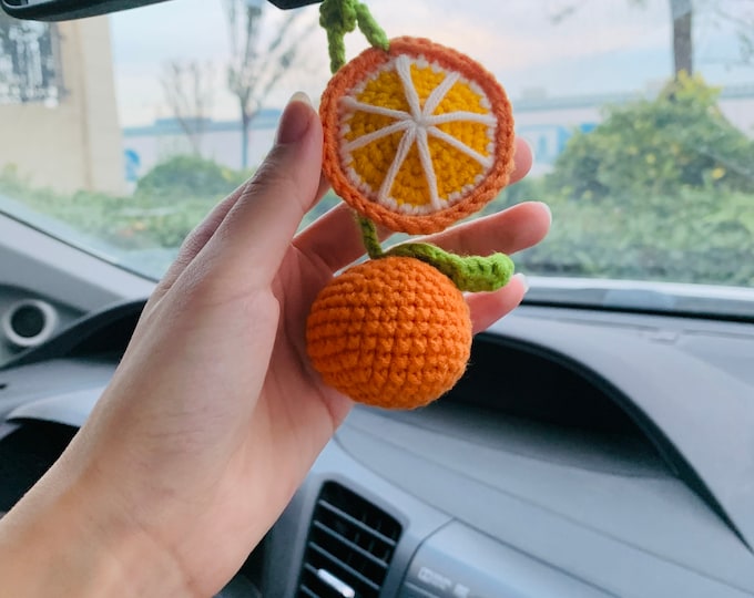 Cute Car Mirror Hanging Orange Fruit Car Interior Rear View Mirror ...