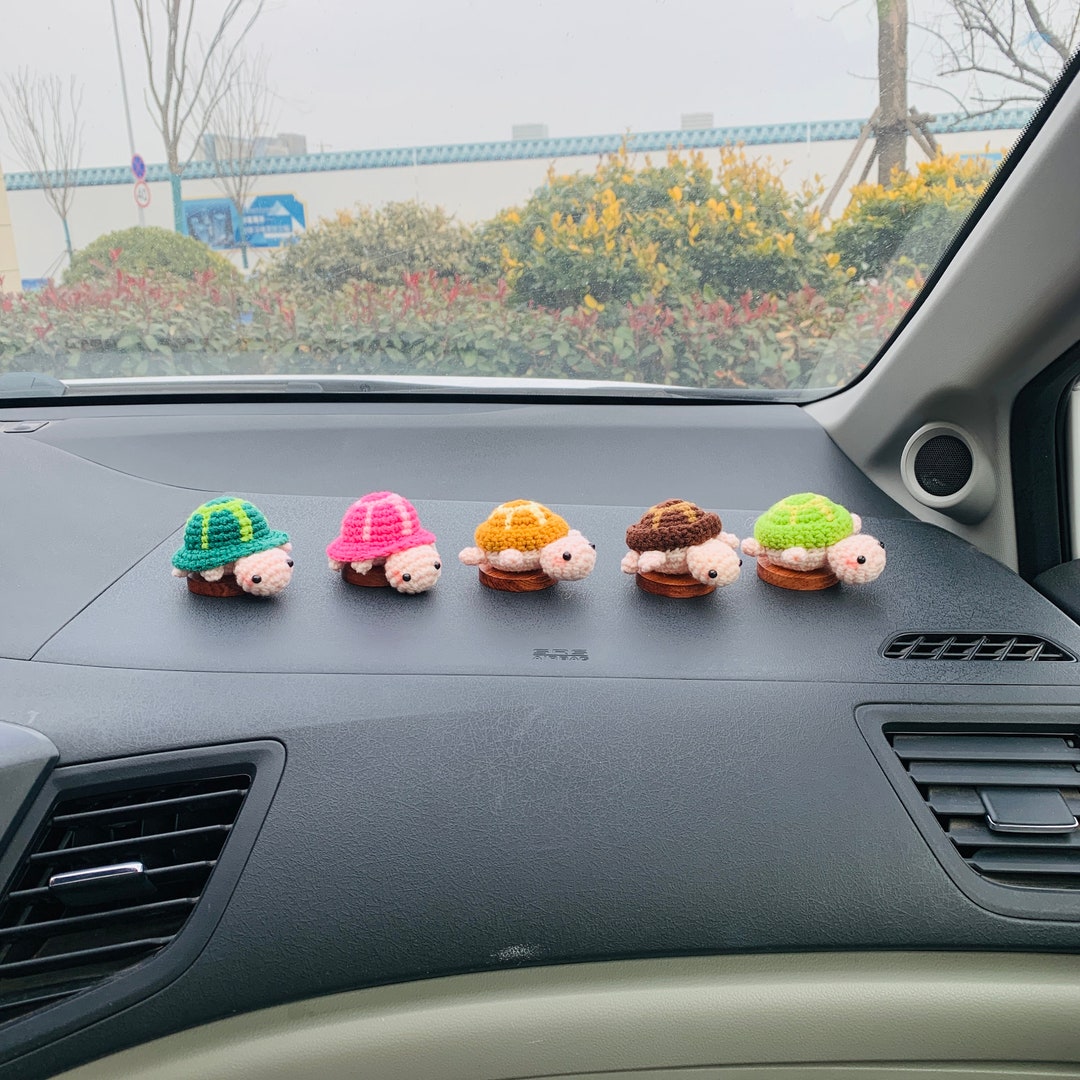 Handmade Crochet Cute Mini Turtle Head Retracted Into Shell Car ...