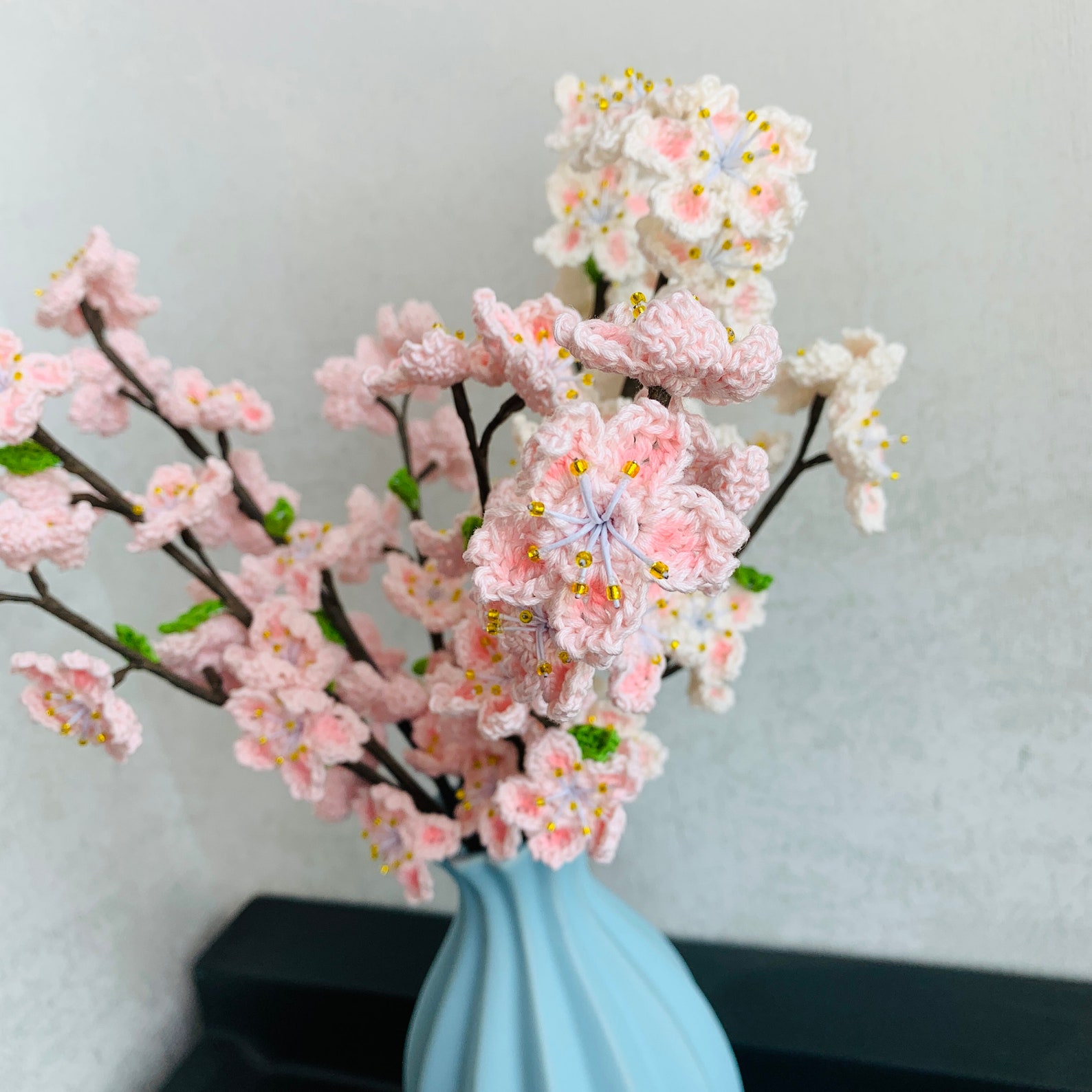 Crochet Cherry Blossoms Flower Ornaments Handmade Knitted - Etsy