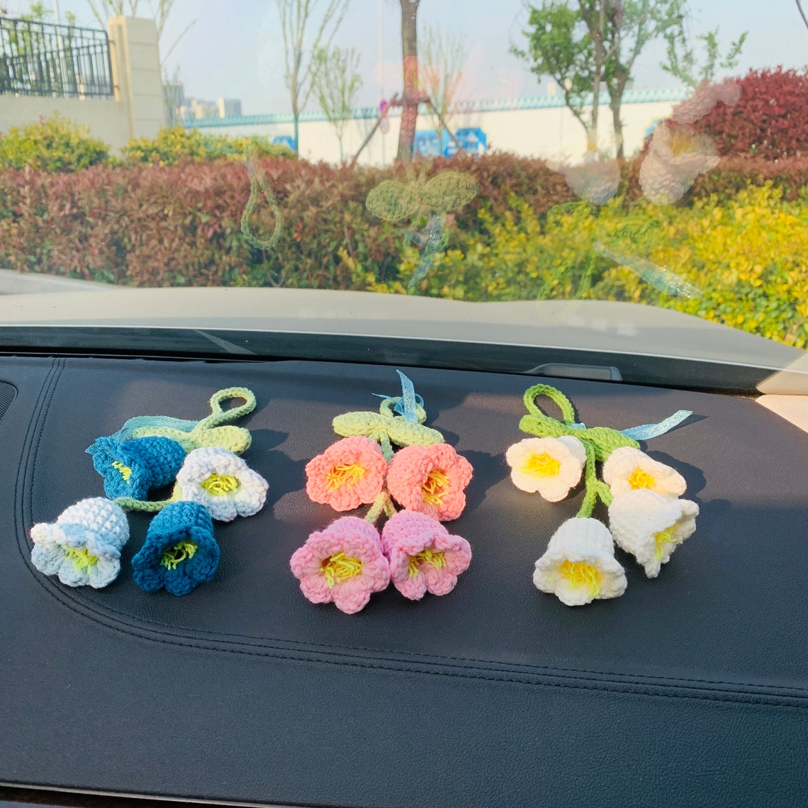 Cute Car Mirror Hanging Lily of the Valley Flower Interior Rear View ...