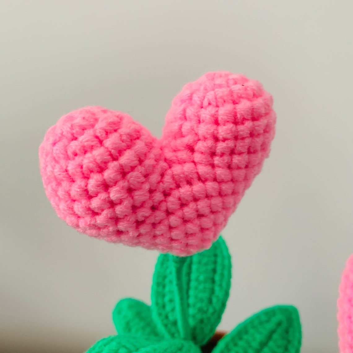 Crochet smiley Face Sunflower Plant heart shaped flower potted | Etsy