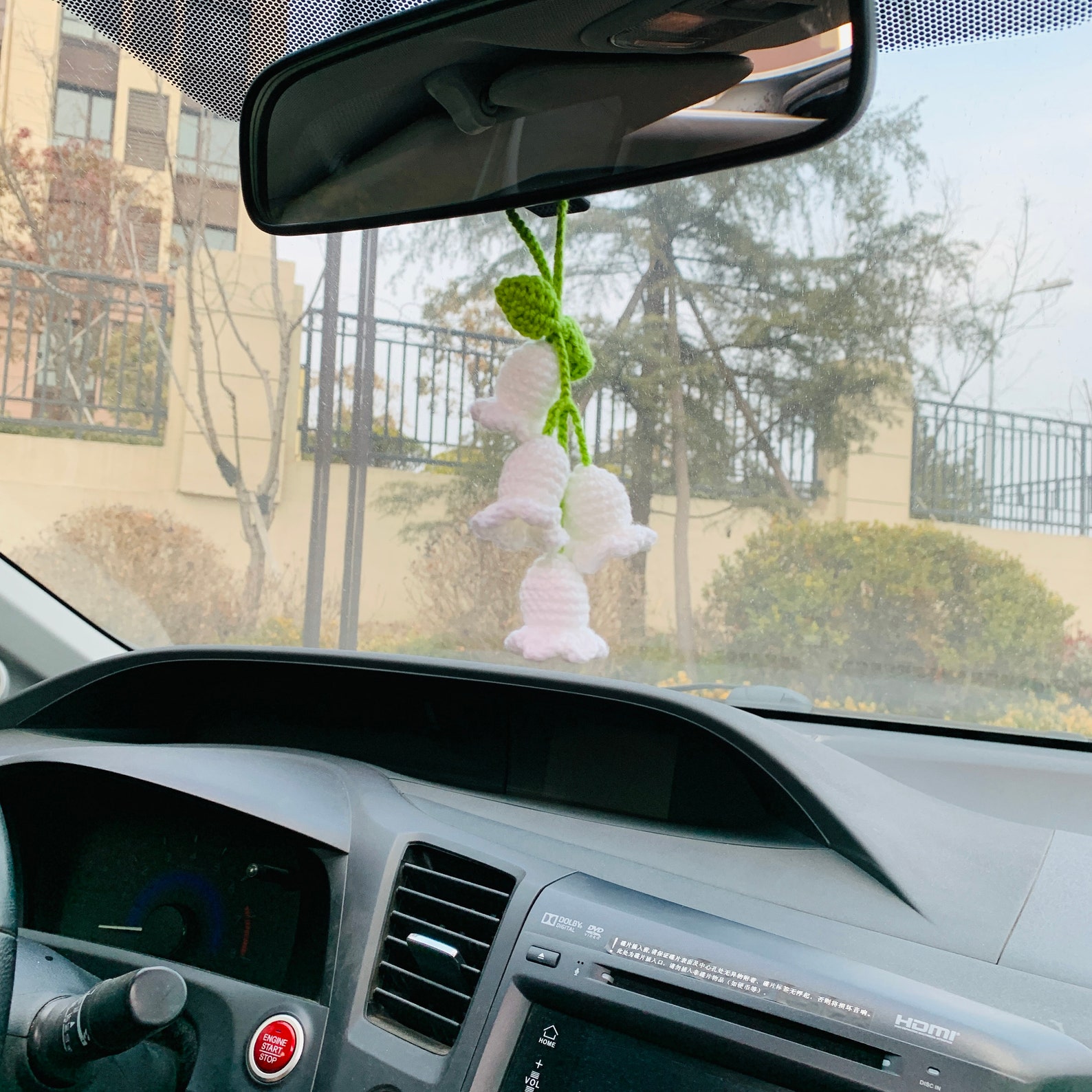 Lily of the Valley Flower Car Accessories Mirror Hanging Charm Fruit ...