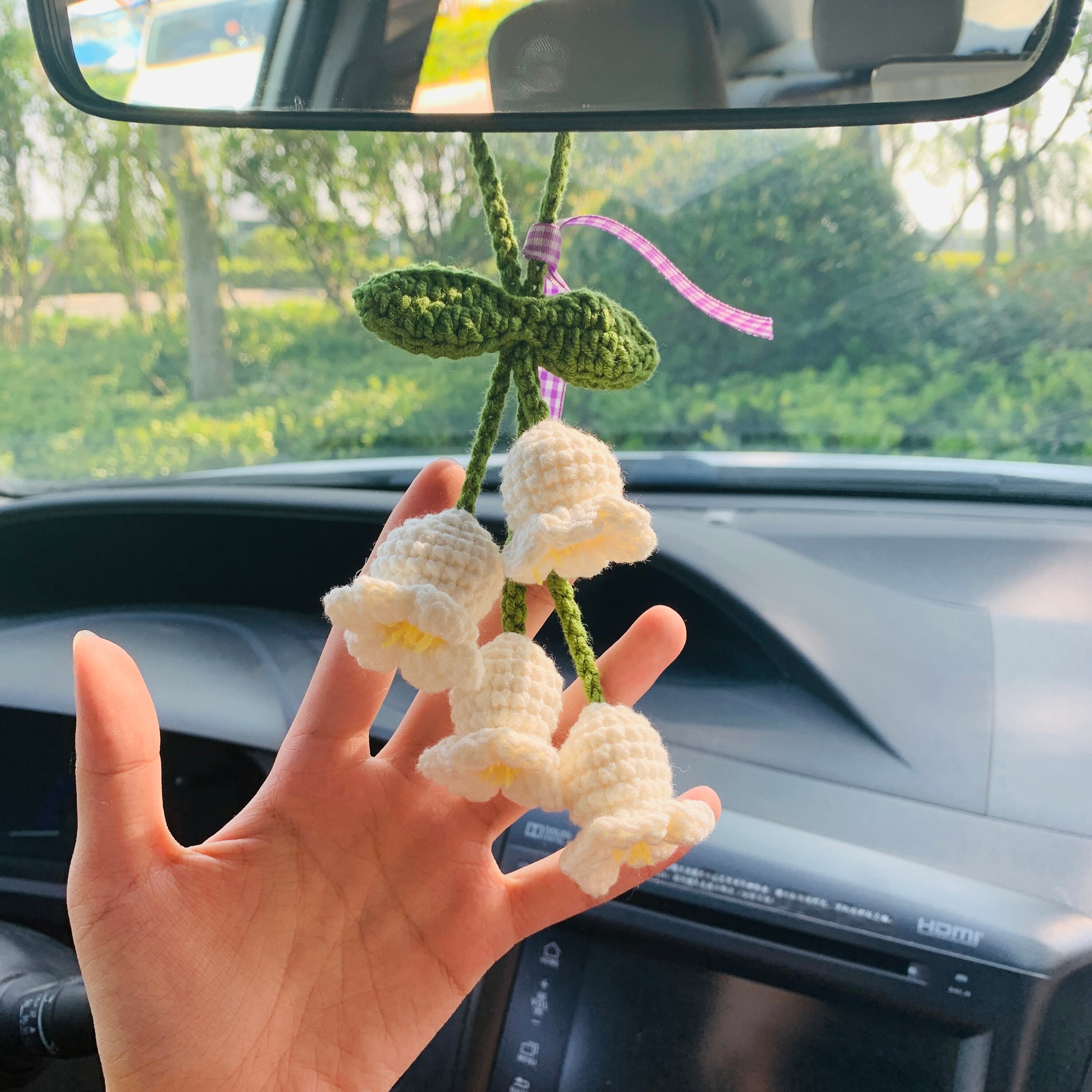 Handmade Cute Car Mirror Hanging Lily of the Valley Flower Interior ...