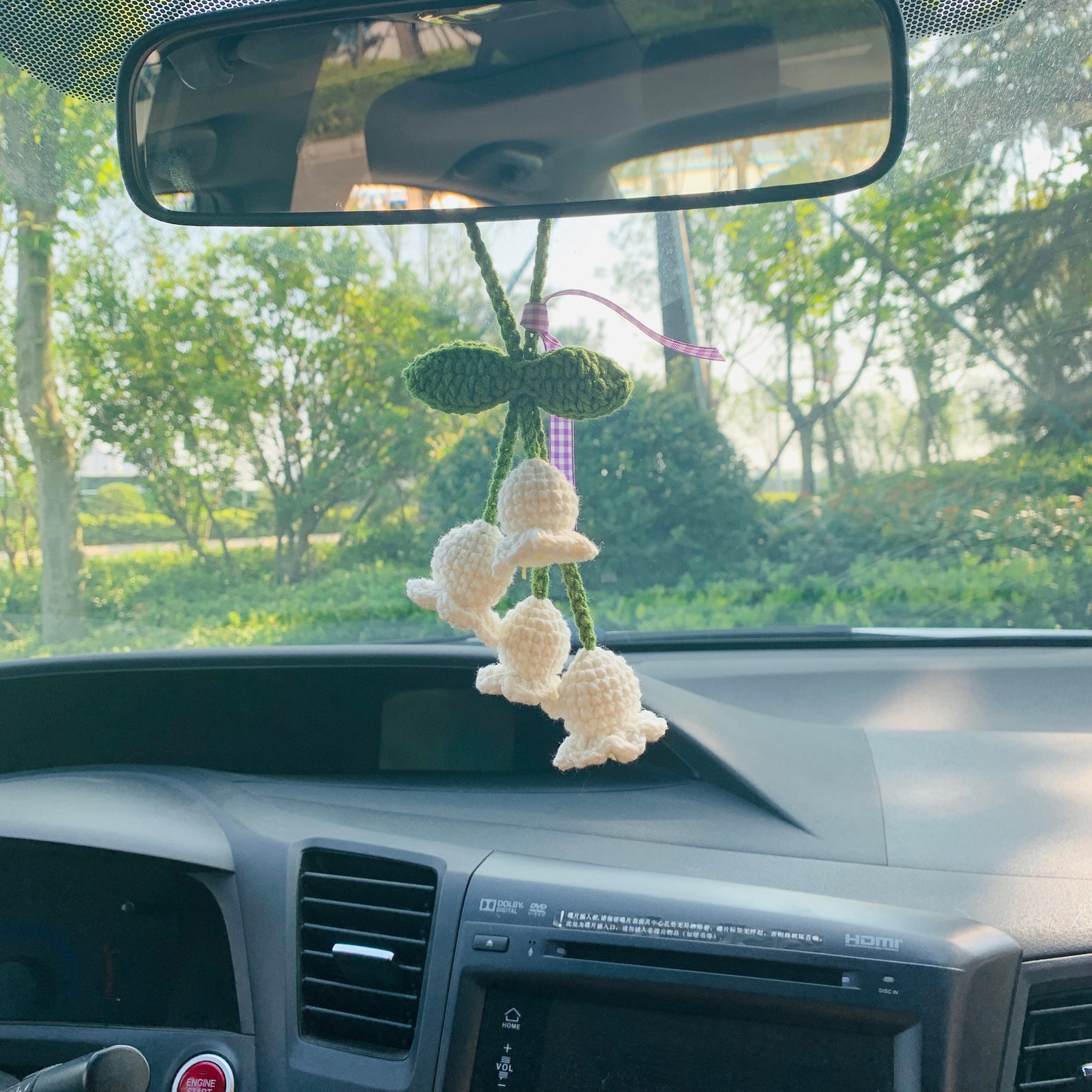 Cute Car Mirror Hanging Lily of the Valley Flower Interior Rear View ...