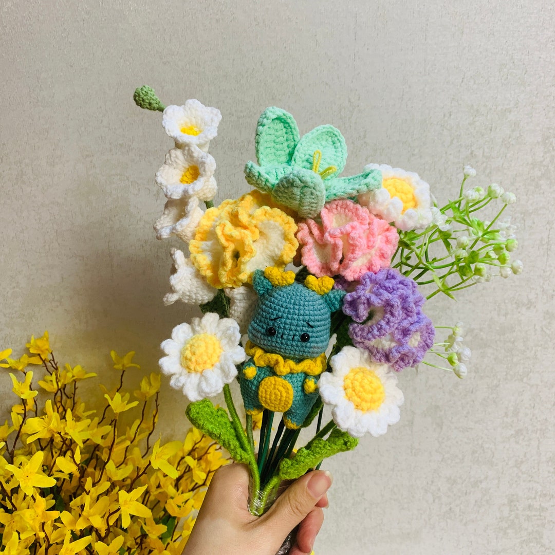 Crochet Flowers Animals Dragon Tulip Daisy Carnation Ornaments Cute A ...