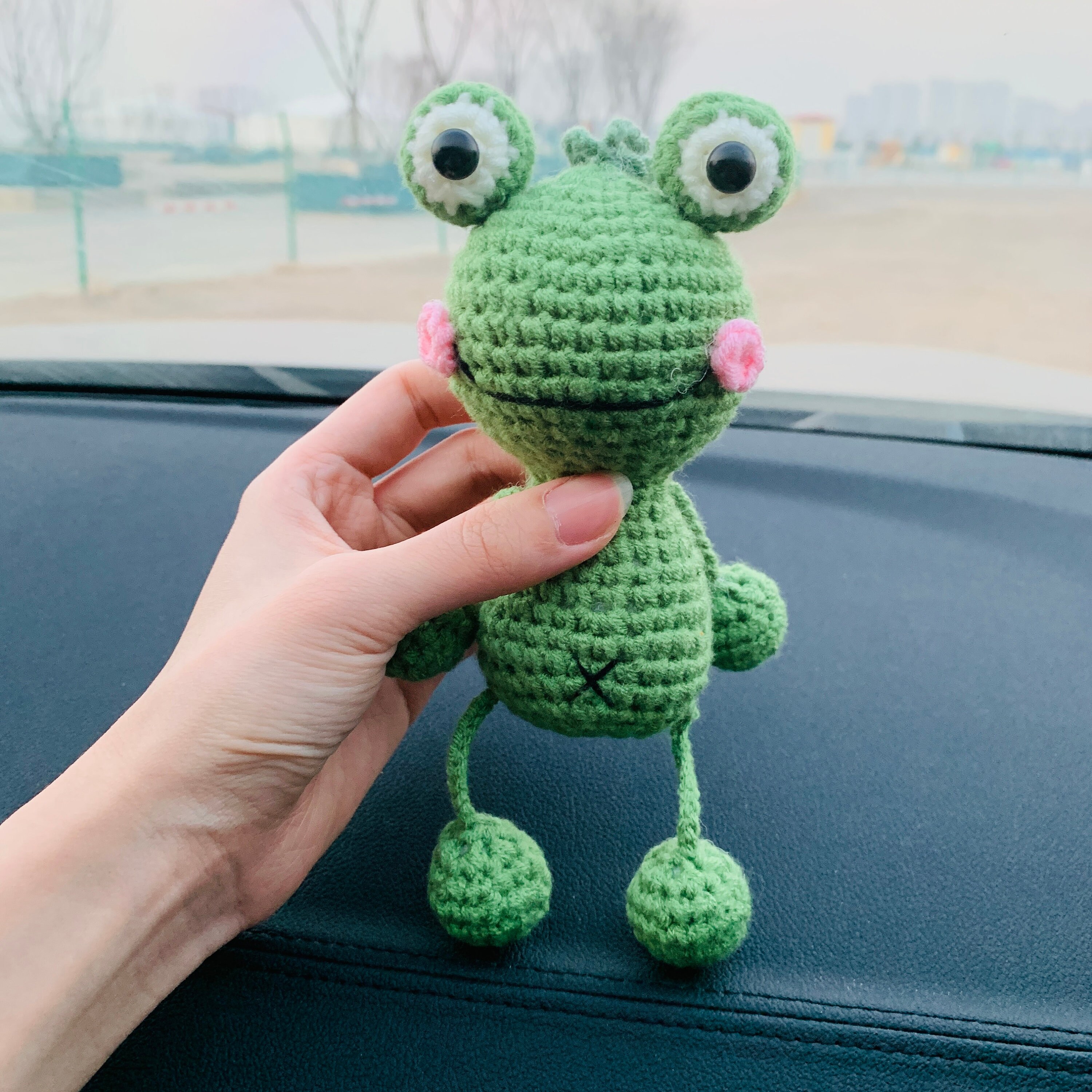 Cute Car Accessories Mirror Hanging Frog Charm Fruit Decor - Etsy