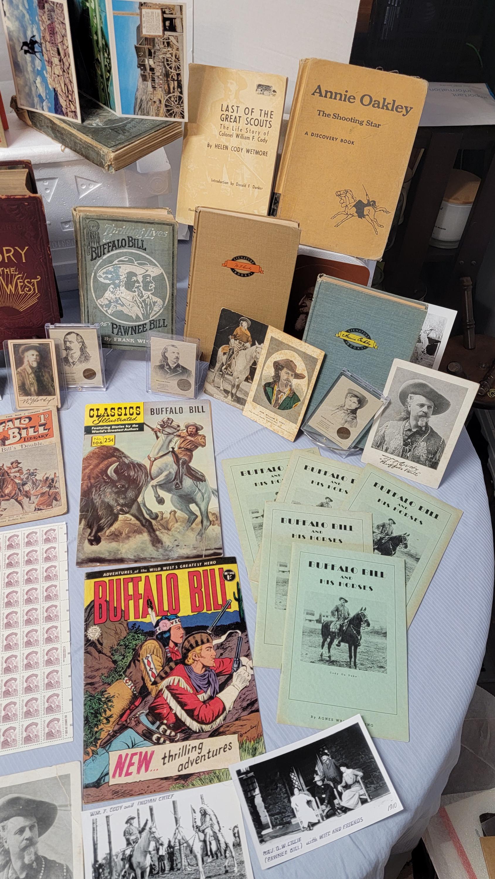 HUGE LOT William F Buffalo Bill Cody Photos Cards Books Stamps ...