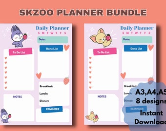 Stray Kids Skzoo Daily Planner Digital Printable Pdf. - Etsy