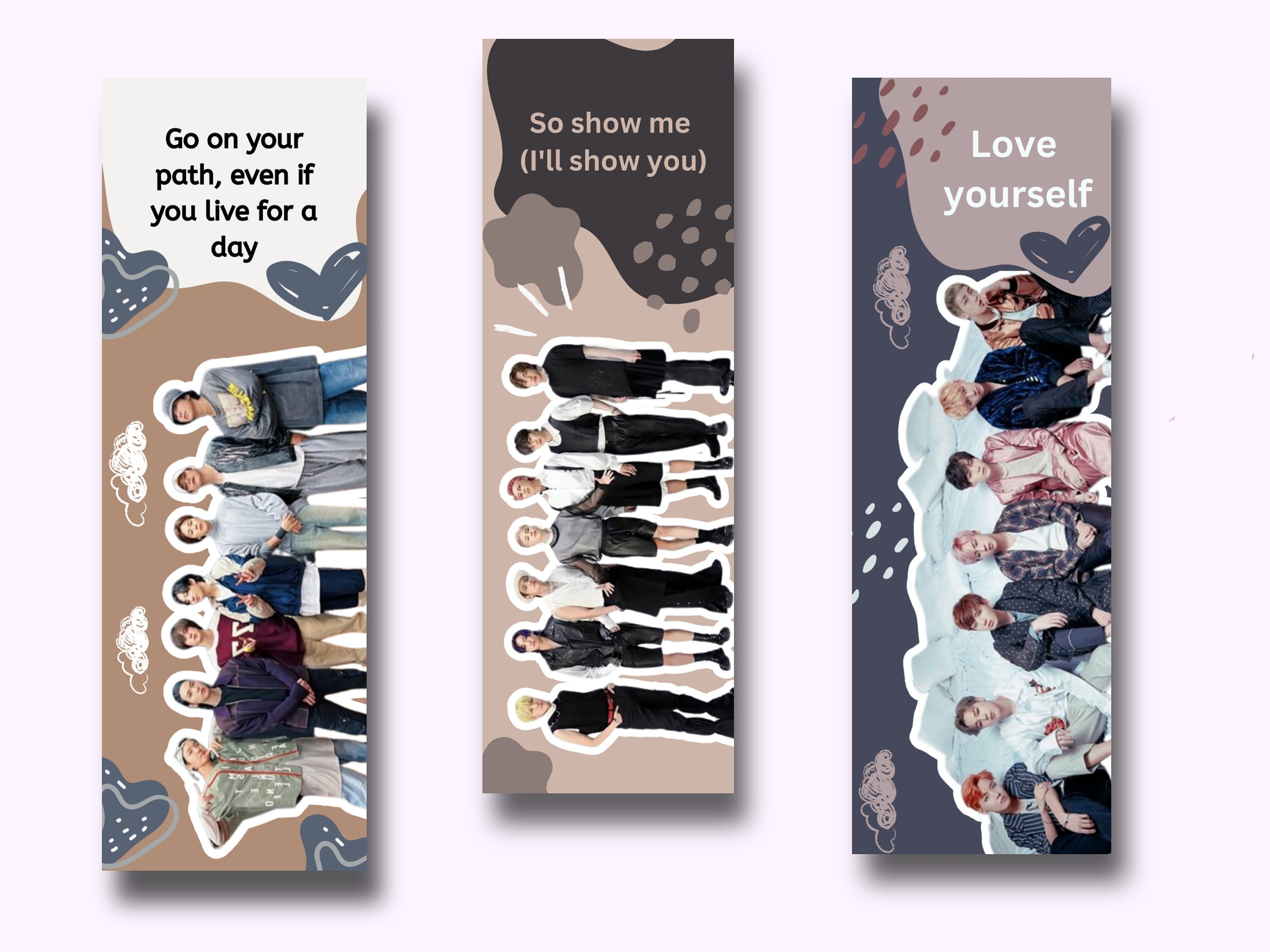 BTS OT7 Bookmark Bundle Set of 7 2x6 Size Instant Download Pdf and Png ...