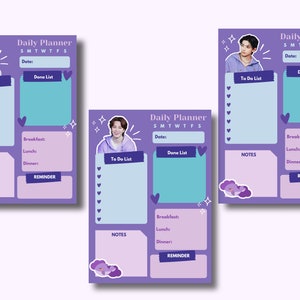 BTS OT7 Daily Planner Stationary BTS Planner Bundle A3, A4, A5 7 Pages ...