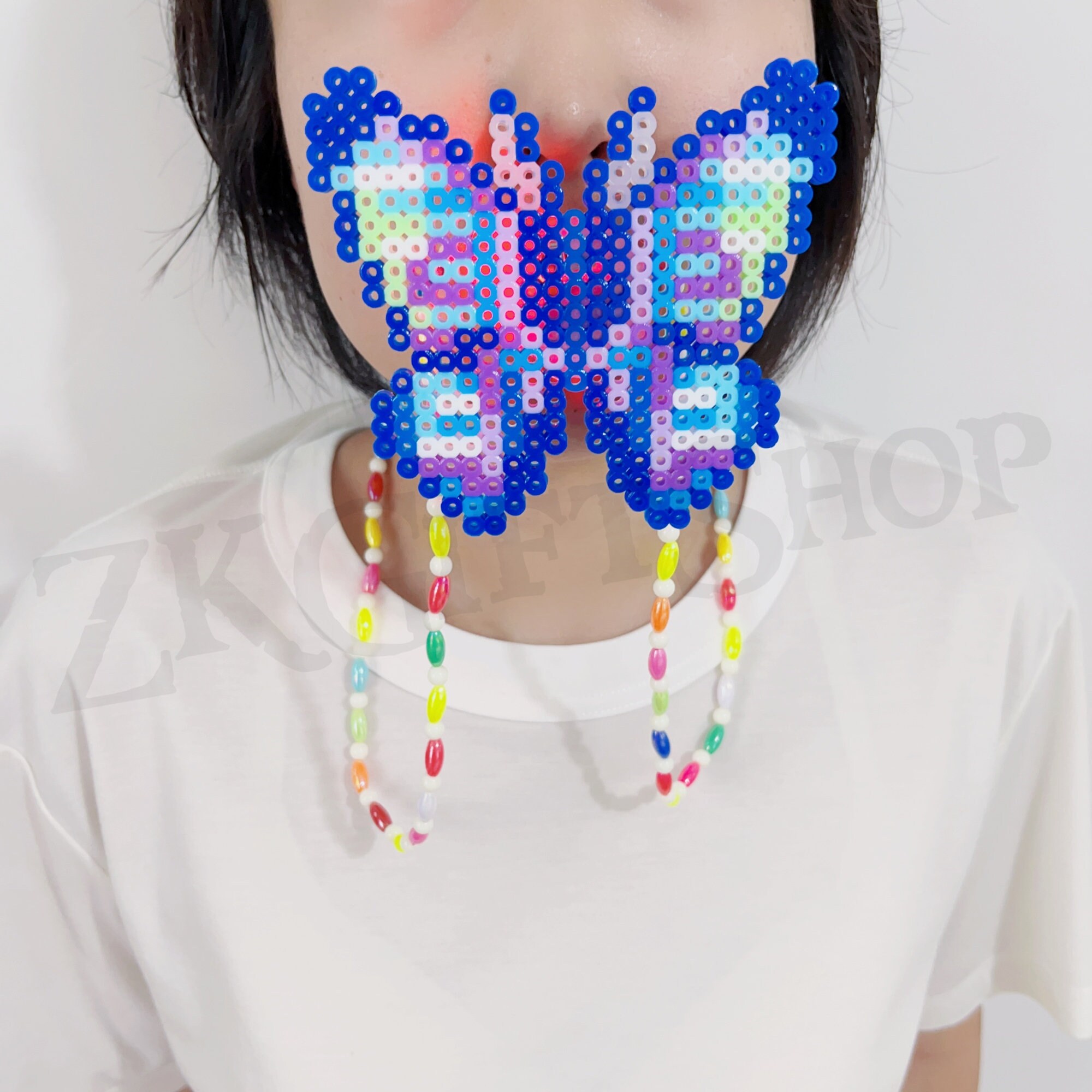 Custom Kandi Necklace-large Size Disco Glitter Pacifier-glow - Etsy