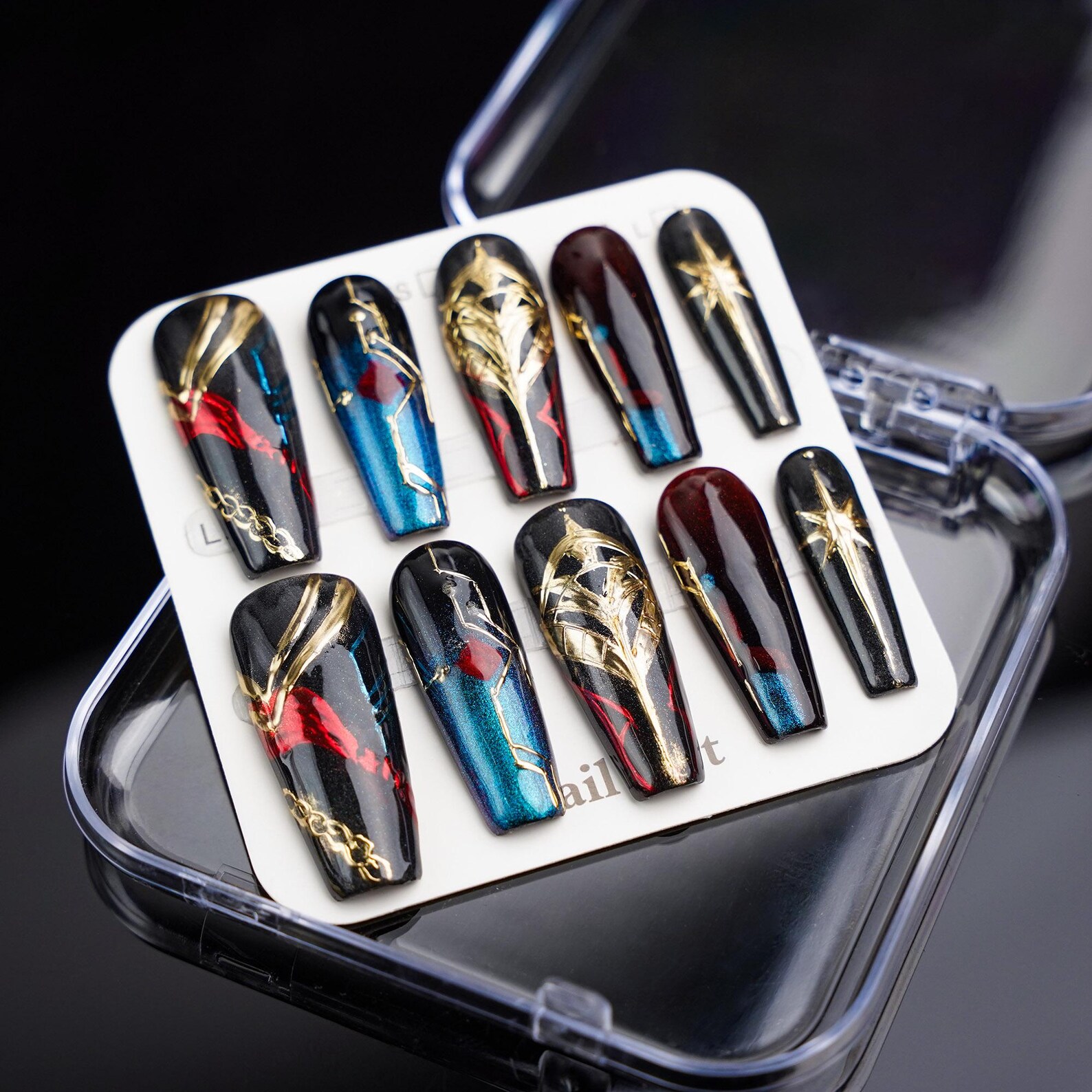 Love and Deepspace Caleb's Mecha Armor Press-on Nails - 3D Cyberpunk ...