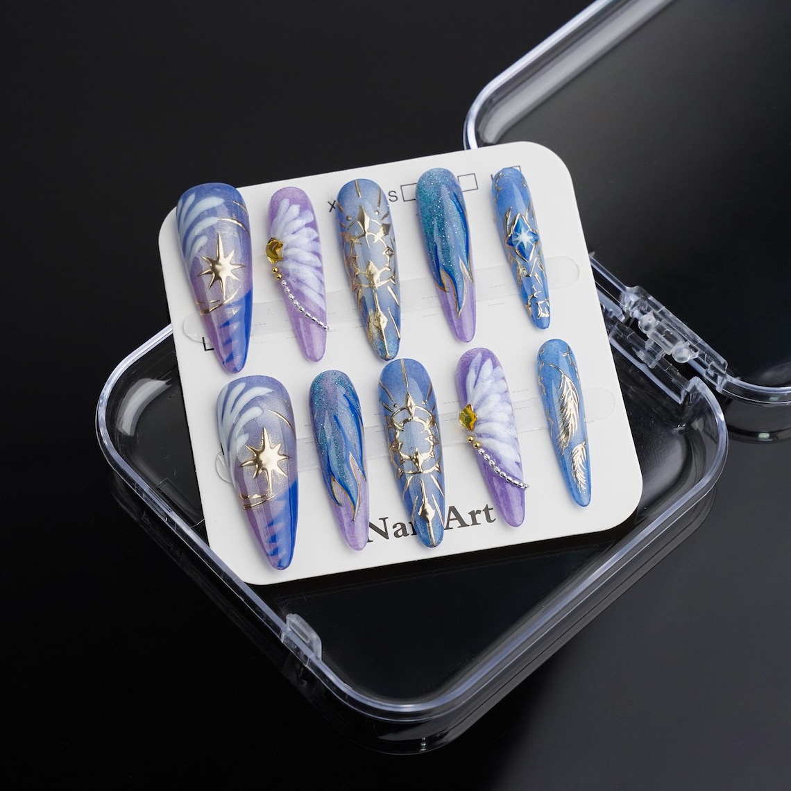 Honkai Star Rail Sunday Press-on Nails: Hand-painted Celestial Gem Nail ...