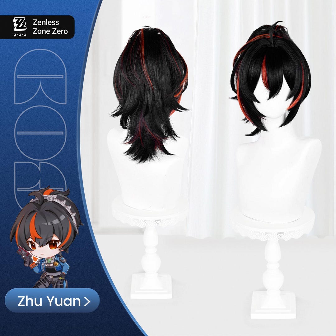 Zenless Zone Zero ZZZ Zhu Yuan Handmade Cosplay Wig Hair Zhu Yuan Wig ...