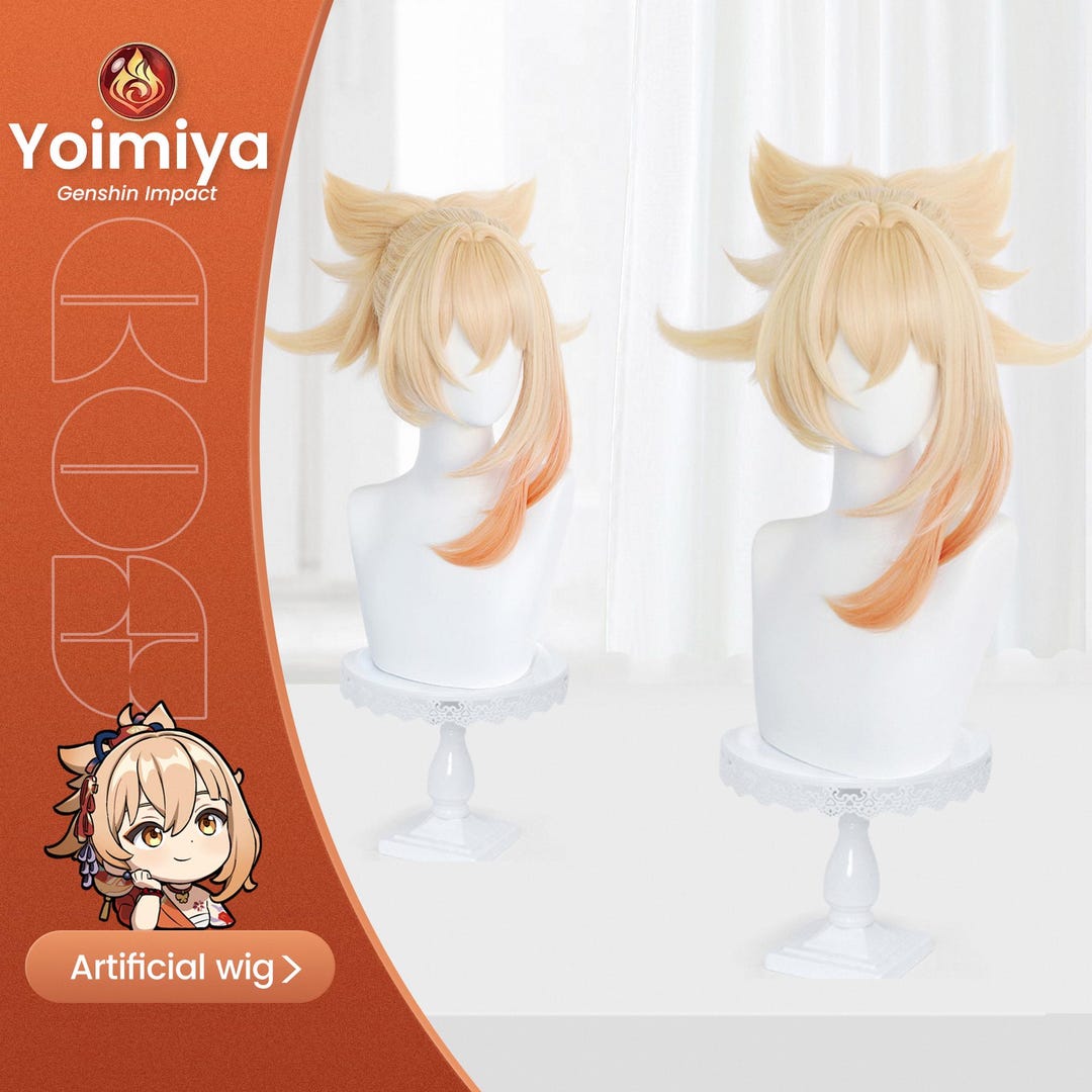 Genshin Impact Yoimiya Handmade Cosplay Wig Hair | Yoimiya Wig ...