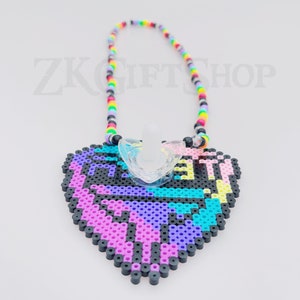 Custom Kandi Necklace-large Size Disco Glitter Pacifier-glow - Etsy