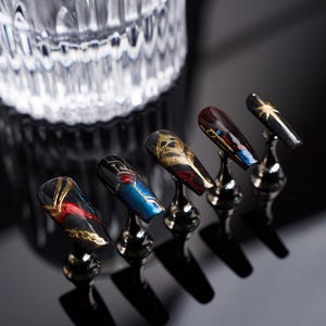 Love and Deepspace Caleb's Mecha Armor Press-on Nails - 3D Cyberpunk ...