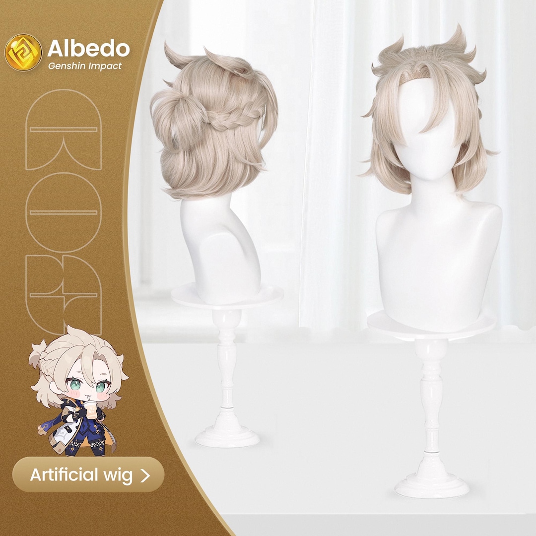 Genshin Impact Albedo Handmade Cosplay Wig Hair | Albedo Wig ...