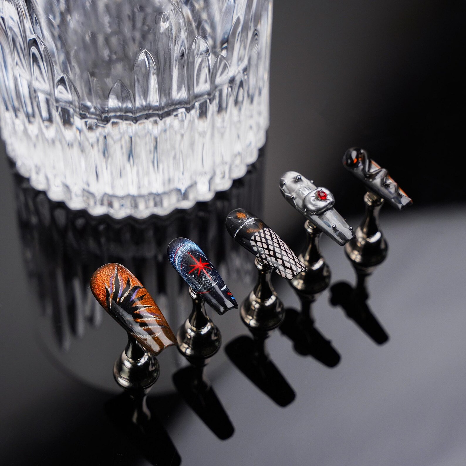 Caleb's Mecha Armor Press-on Nails: 3D Cyberpunk Nail Art - Etsy