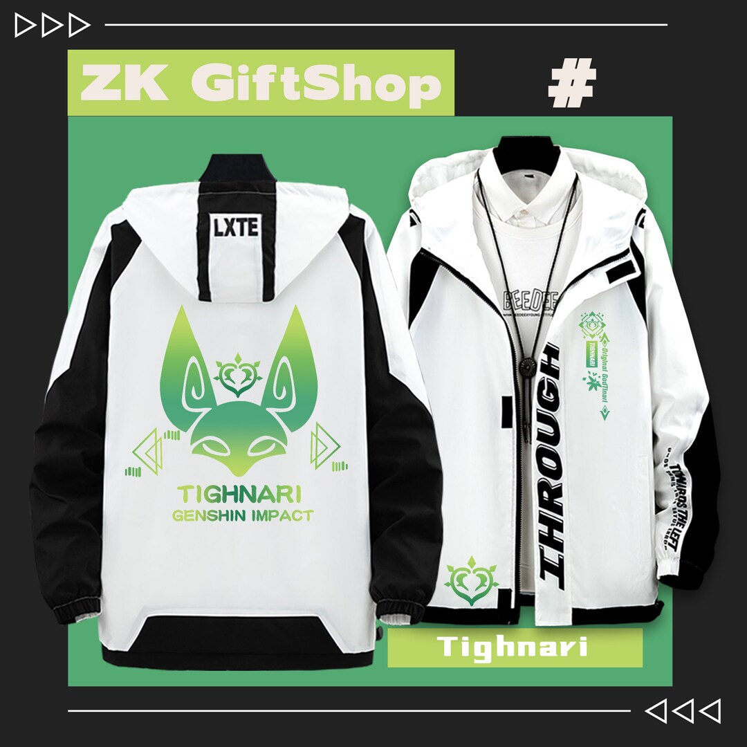 Genshin Impact Tighnari Hand Drawn Outdoor Jacket game Peripheral ...