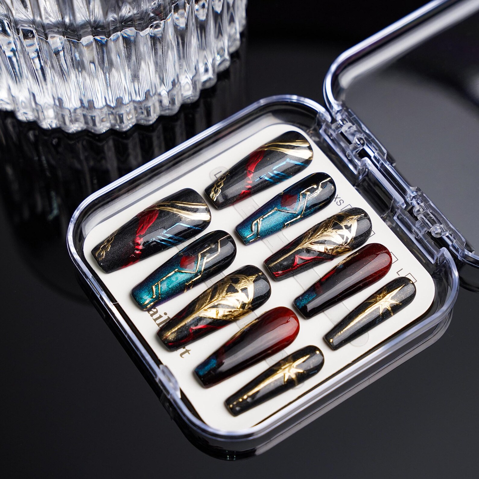 Love and Deepspace Caleb's Mecha Armor Press-on Nails - 3D Cyberpunk ...