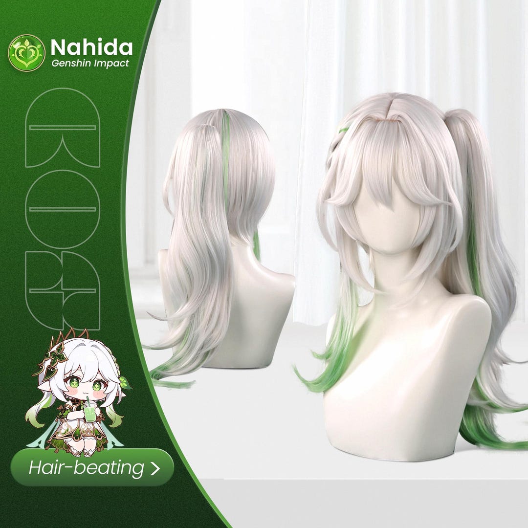 Genshin Impact Nahida Handmade Cosplay Wig Hair | Nahida Wig ...