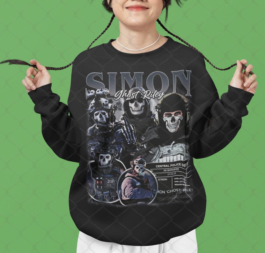 Retro 90's Simon Ghost Riley T-shirt, Ghost Video Game Fan Tee Graphic ...
