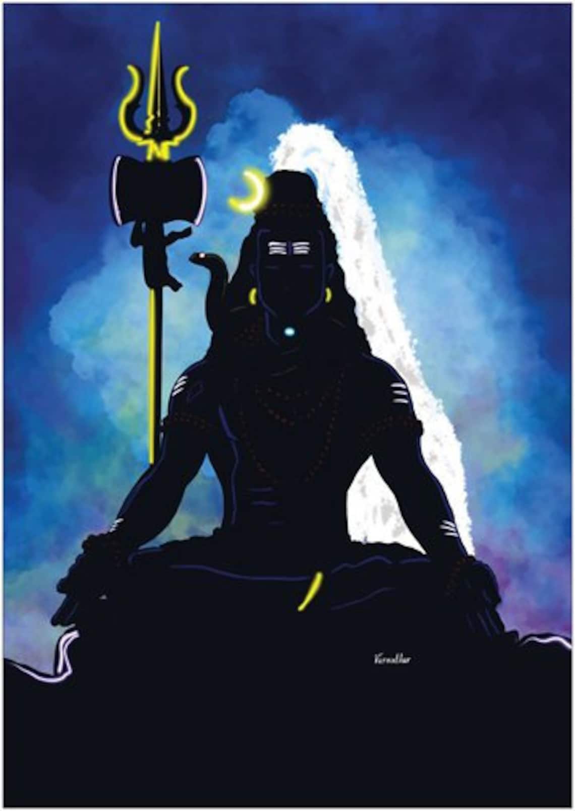 Lord Shiva Meditative pose Digital Painting | Etsy Lord Shiva Meditative pose Digital Painting | Etsy