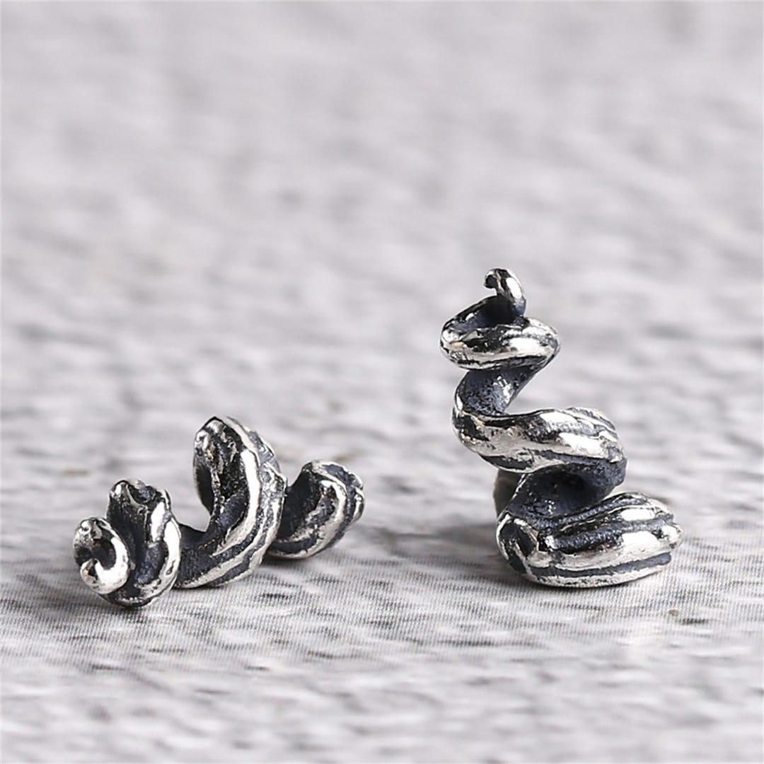 S925 Silver 3D Snake Spacer Beads, Thai Irregular Spiral Bead (11*5mm ...