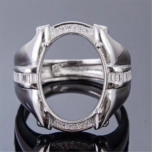 Sterling Silver Oval Ring Setting, Oval Ring Head, 925 Silver Ring Prong Setting With Claw ...