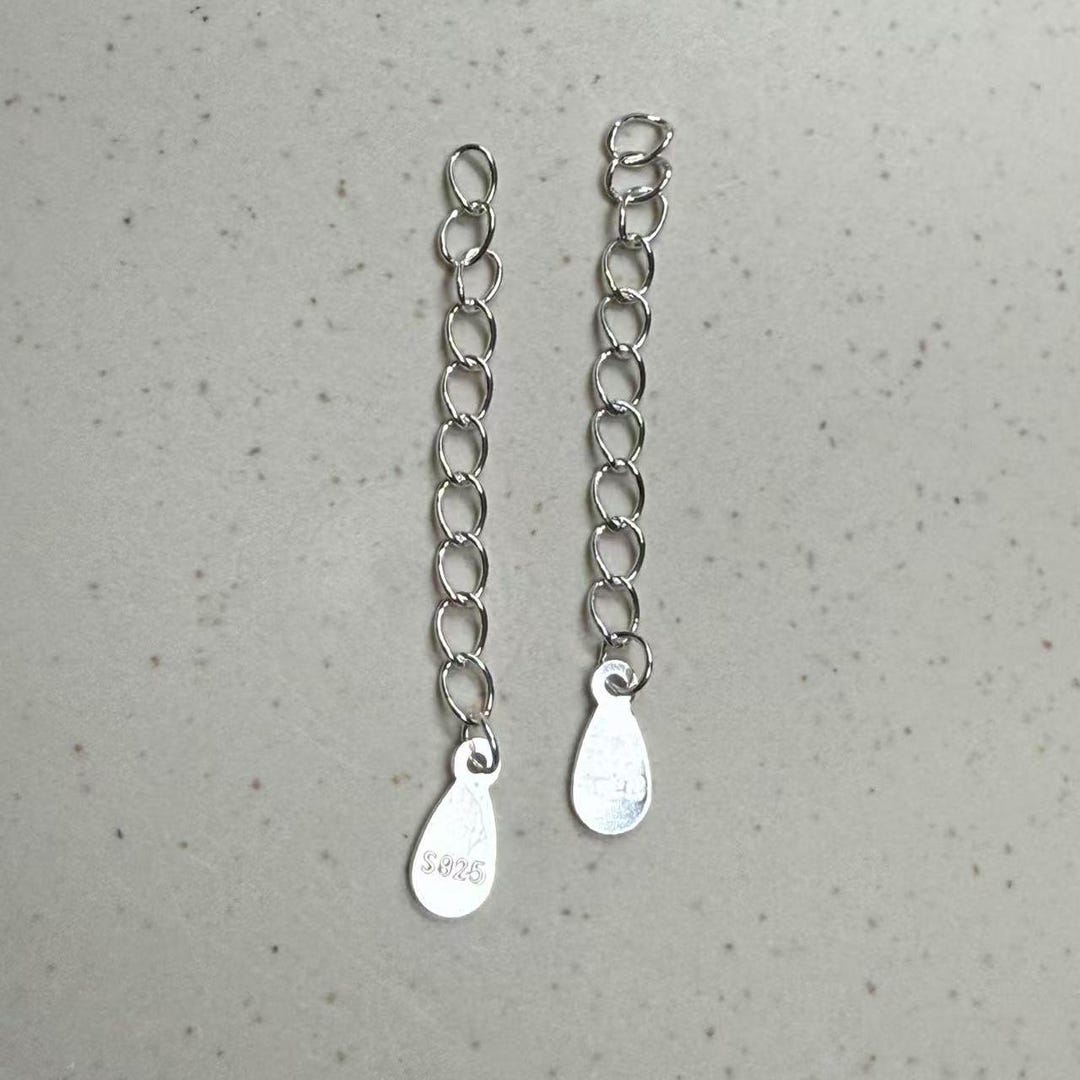 Sterling Silver Chain Extensions, Drop Extender Chains, Silver Necklace ...