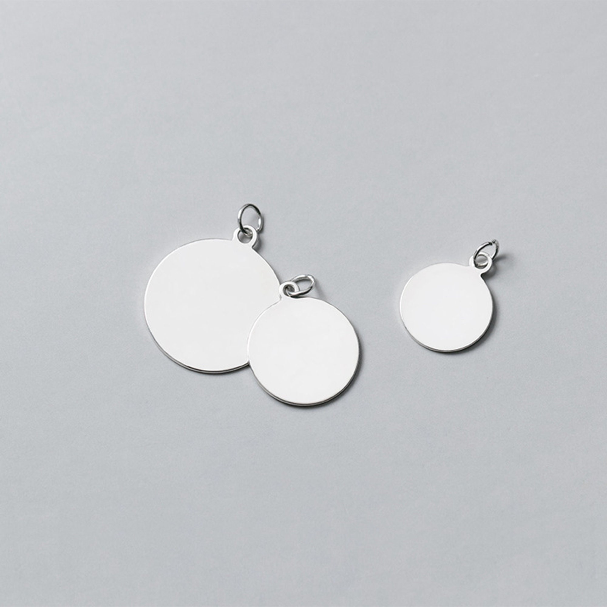 Sterling Silver Disc Blank Charms Round Disc Charm 925 | Etsy