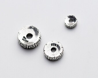 Sterling Silver Greek Key Beads Silver Swirl Spiral Beads - Etsy