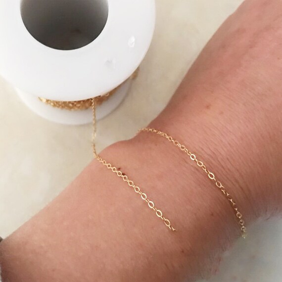 1 Meter 14K Gold Filled Rolo Chain Gold Filled Slim Round - Etsy