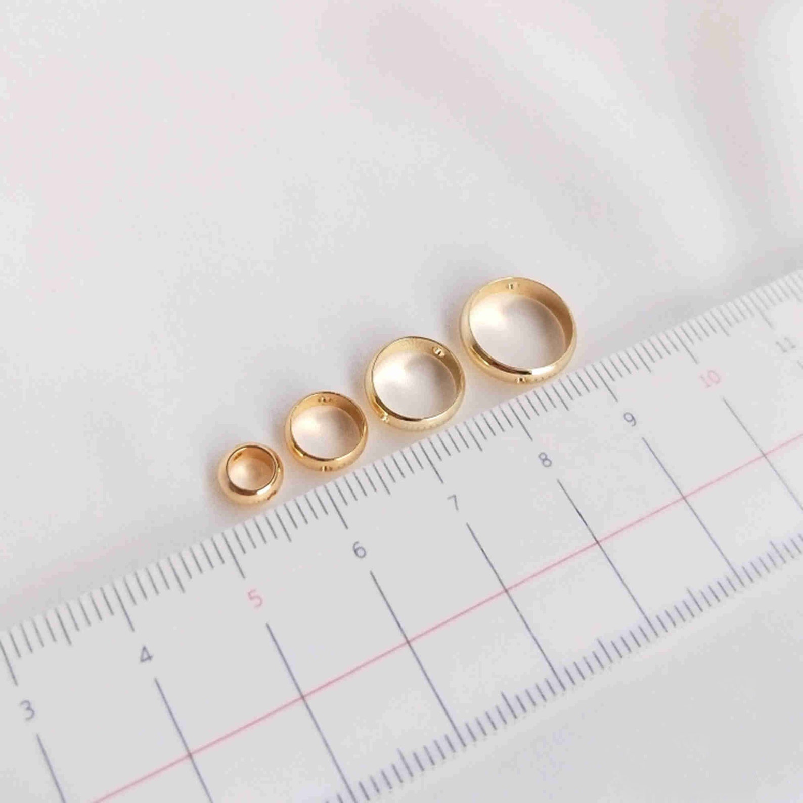 10/50pcs 14K Gold Plated Circle Bead Frames , Gold Tone Bead Round ...
