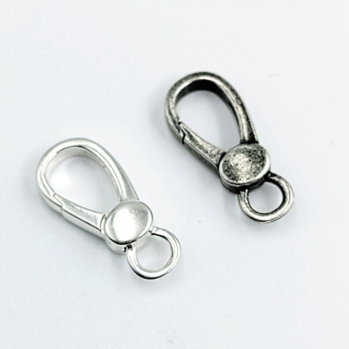 S925 Sterling Silver Oval Push Clasp, Hinged Spring Gate - Etsy