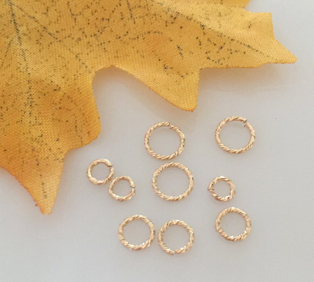 14K Gold Filled Twisted Jump Rings, Gold Filled Coiled Jump Rings ...