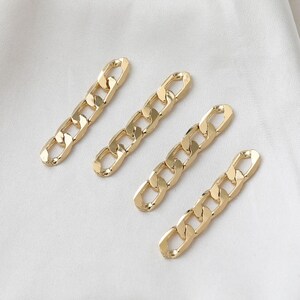 14K Gold Plated Curb Extension Chains, Gold Tone Curb Chain Extenders ...