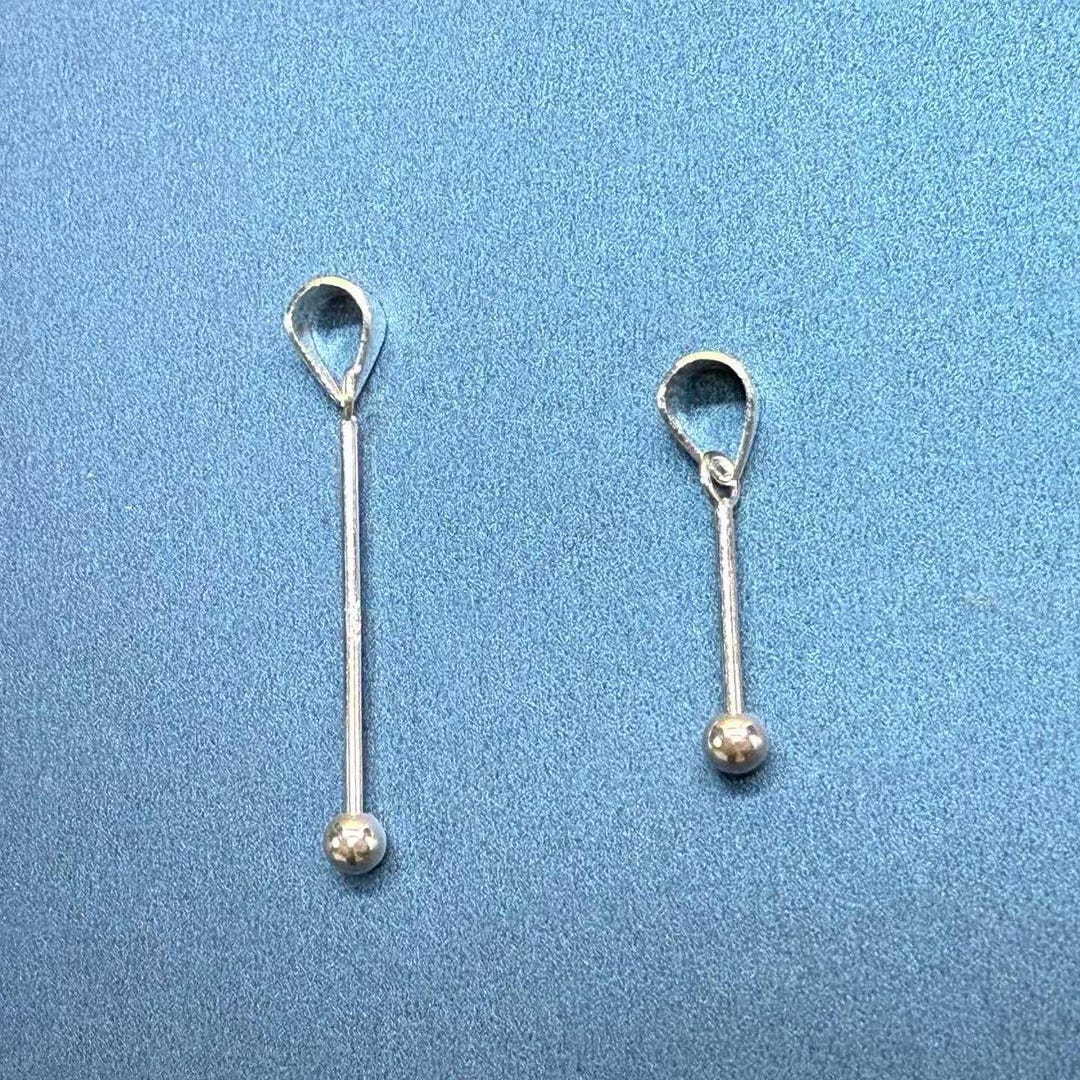 Sterling Silver Screw Pinch Bails With Round Ball End, Thread Pendant ...