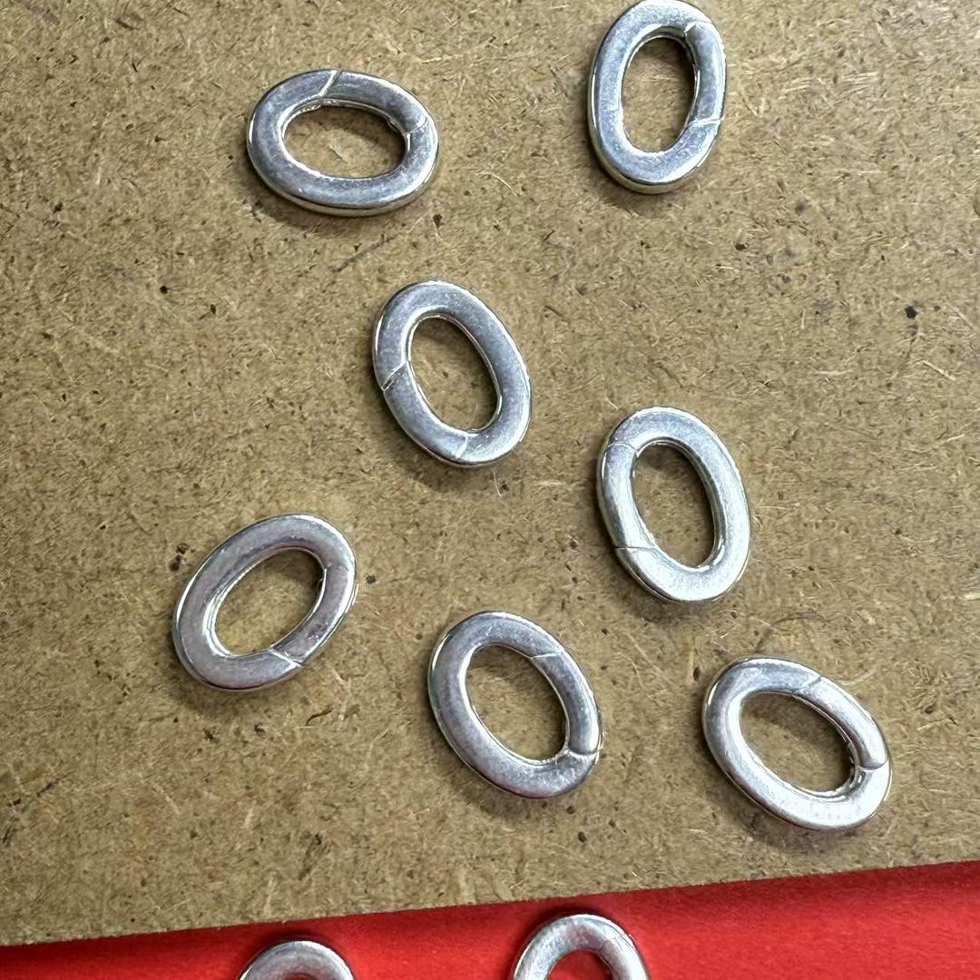 Sterling Silver Oval Push Clasp, 925 Silver Hinged Clasp, Spring Gate ...