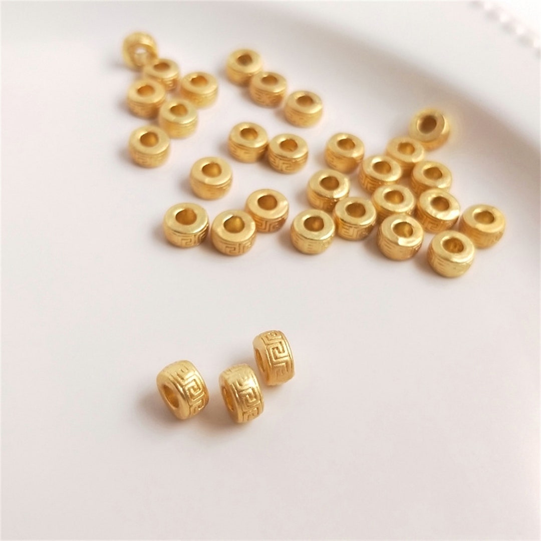 Matte Gold Plated Greek Key Tube Beads, Meander Bead, Greek Fret Bead ...