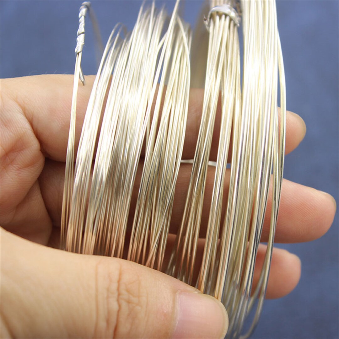 Sterling Silver Round Beading Wires, 925 Silver Sparkle Wires, Semi ...